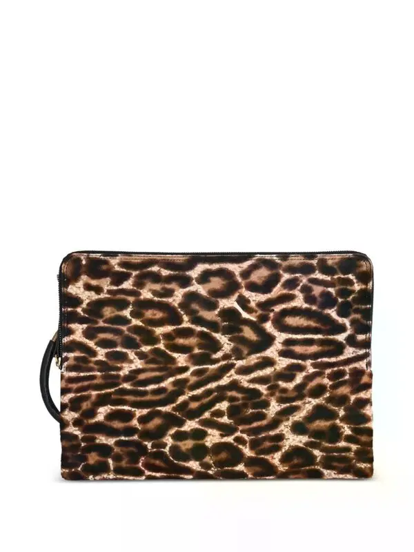 LANVIN Leopard-print Zipped Clutch