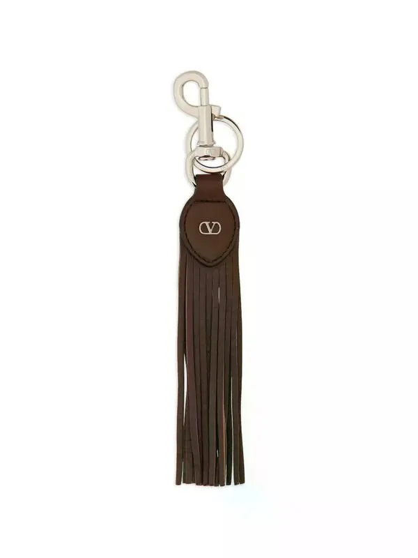 Valentino Garavani Tassel Logo Keyring - Brown