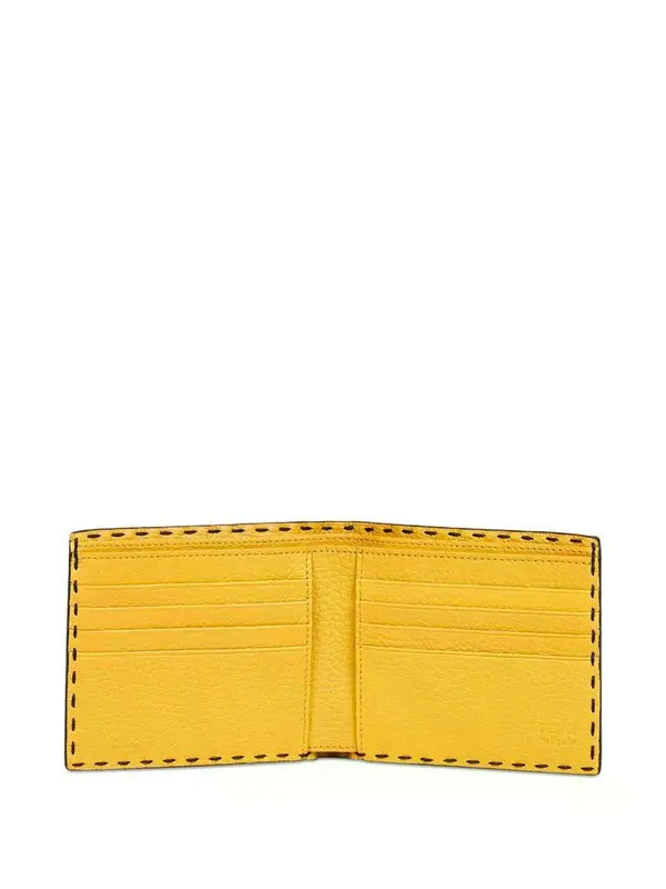 Fendi Roma Logo Stitched Leather Wallet