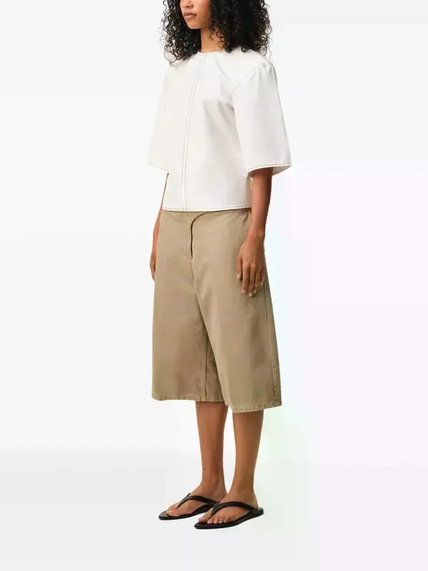 AMI Paris Cotton Gabardine Top With Contrast Stitching