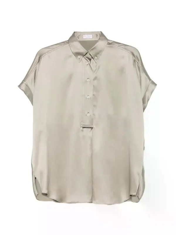 Brunello Cucinelli Button Blouse - Green