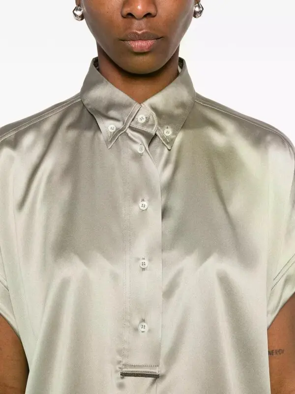 Brunello Cucinelli Button Blouse - Green
