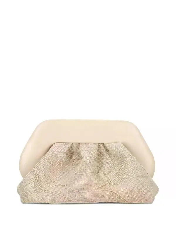 THEMOIRE Tia Ruched Clutch Bag - Neutrals
