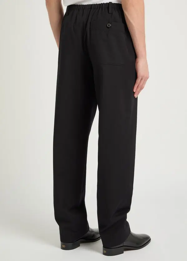 Dries Van Noten Cotton And Wool-blend Straight-leg Trousers
