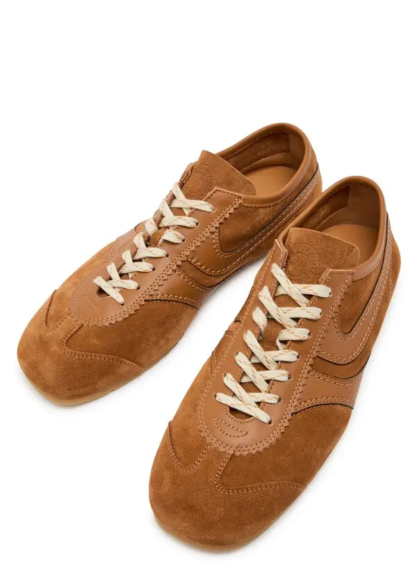 Dries Van Noten Panelled Leather And Suede Sneakers