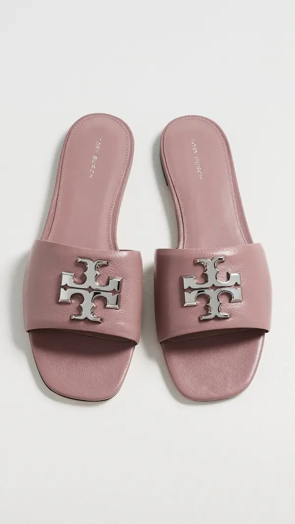 Tory Burch Eleanor Slides - Light Mauve/silver