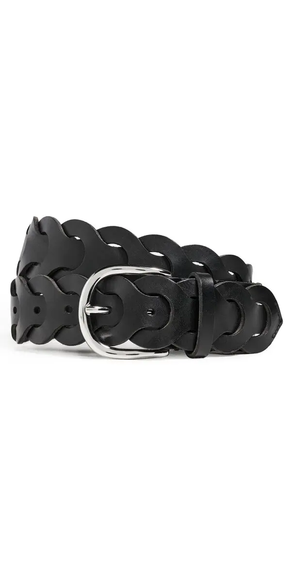 Isabel Marant Edena Leather Belt - Black/silver
