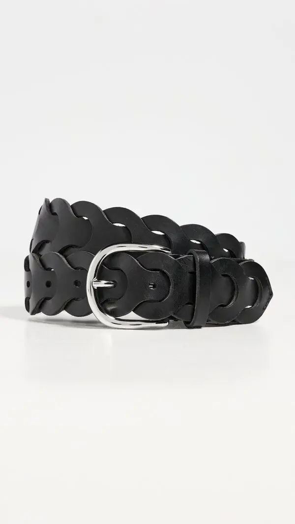 Isabel Marant Étoile Edena Leather Belt - Black/silver