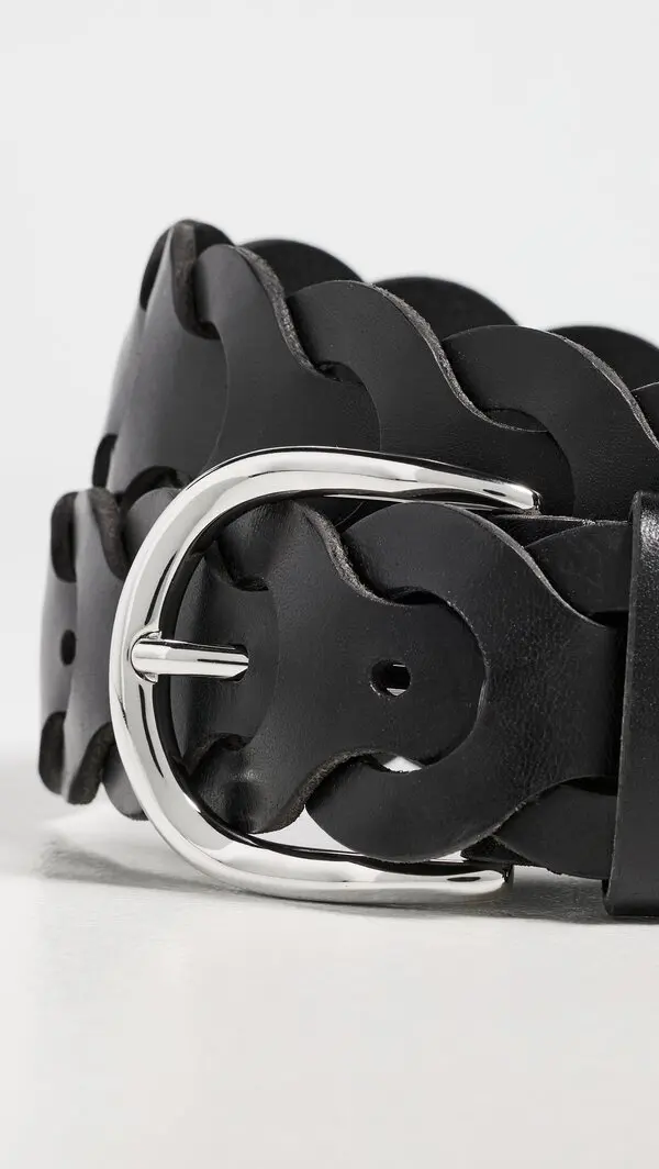 Isabel Marant Étoile Edena Leather Belt - Black/silver