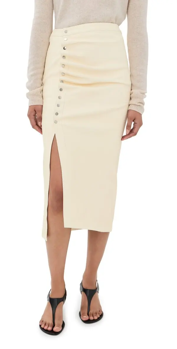 Rabanne Mid-weight Stretch Leather Jupe Skirt