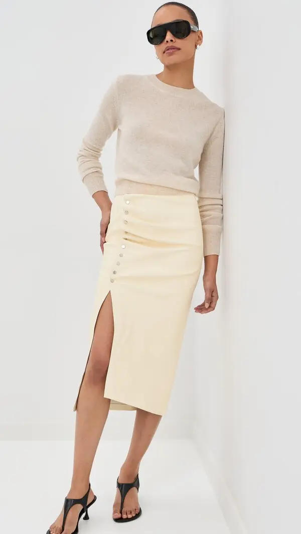 Rabanne Mid-weight Stretch Leather Jupe Skirt