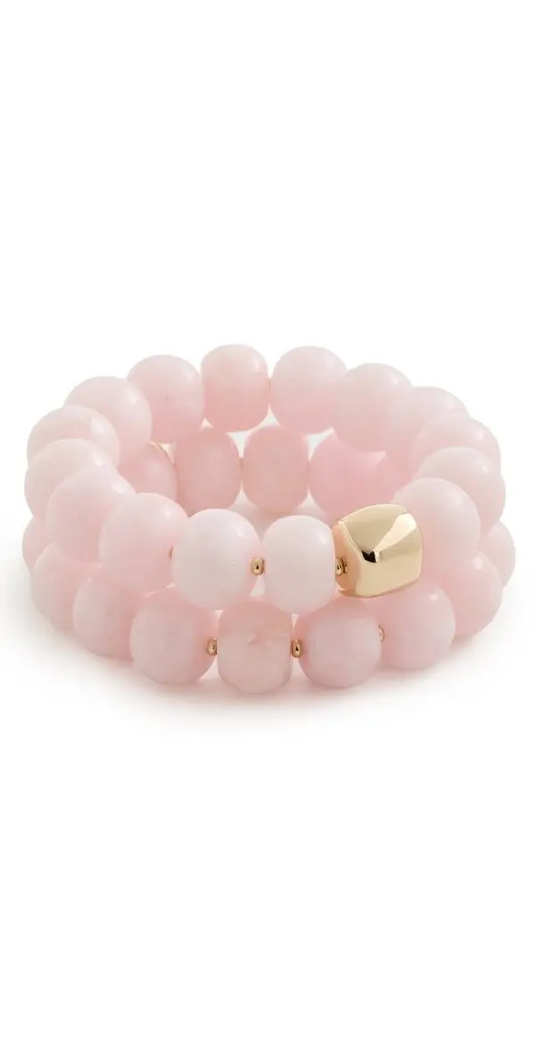 Ettika Beaded Bracelet Set - Rose Quartz