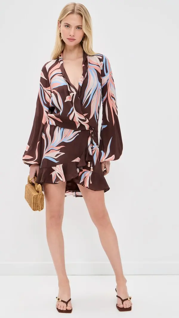 Rococo Sand Front Wrap Mini Dress