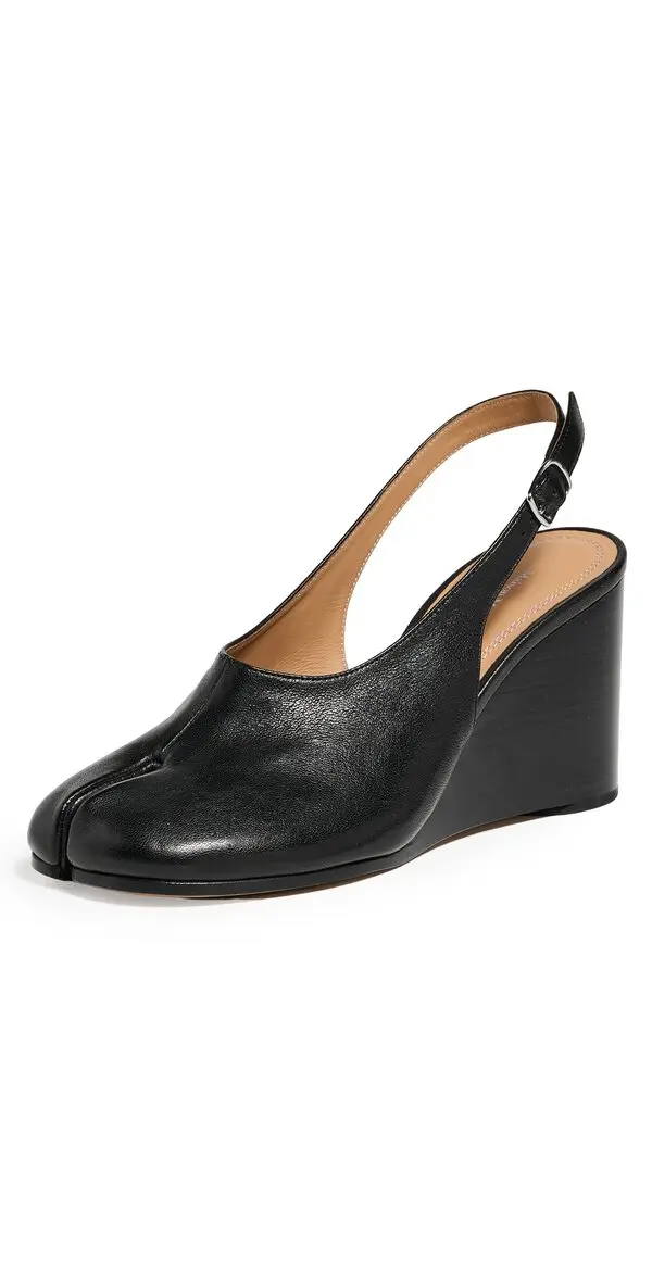 MAISON MARGIELA Tabi Slingback Wedges - Black