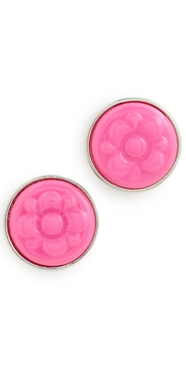 Casablanca Bull Link Stud Earrings - Pink/silver