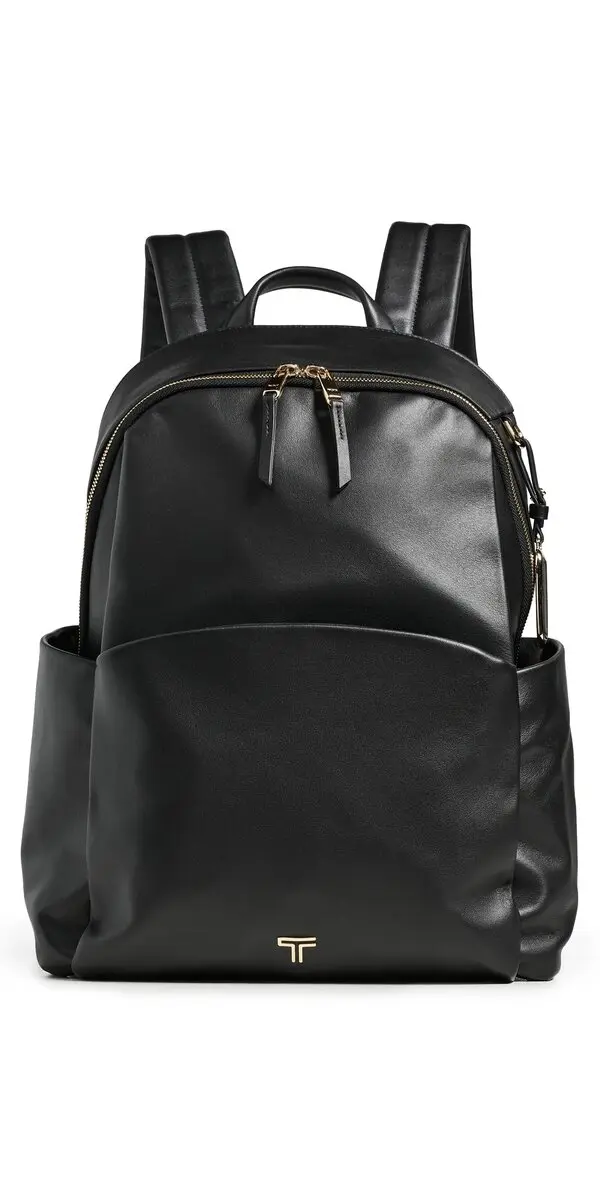 Tumi Large Leather Backpack - Black/light Gold