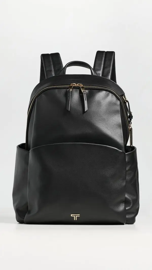 Tumi Large Leather Backpack - Black/light Gold
