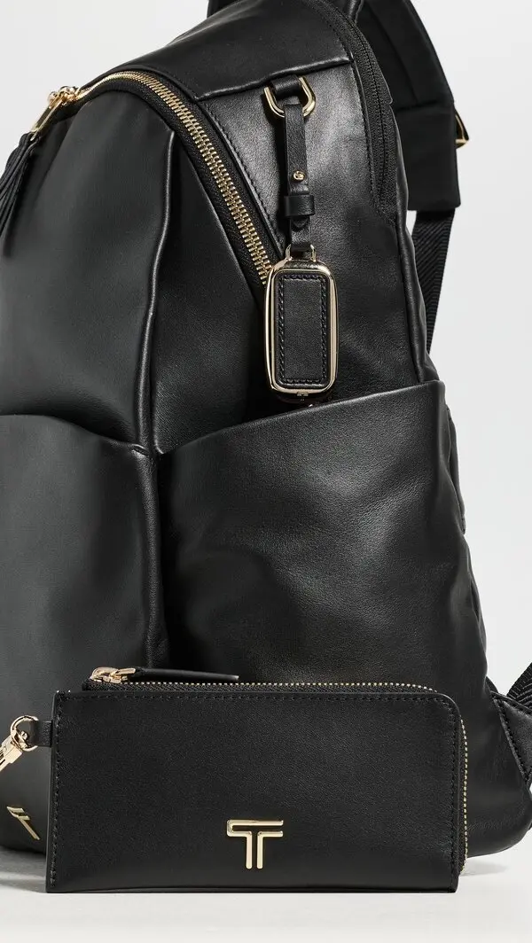 Tumi Large Leather Backpack - Black/light Gold