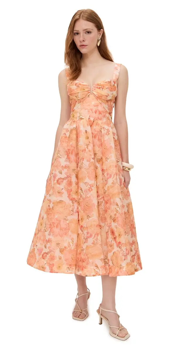 Zimmermann Rebellion Drape Midi Dress