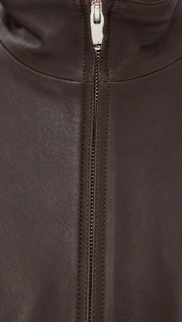 Tibi Leather Moto Bomber