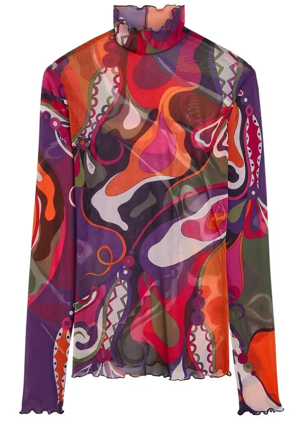 Emilio Pucci Printed Tulle Top - Multicoloured 1