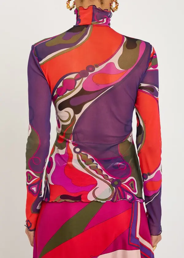 Emilio Pucci Printed Tulle Top - Multicoloured 1