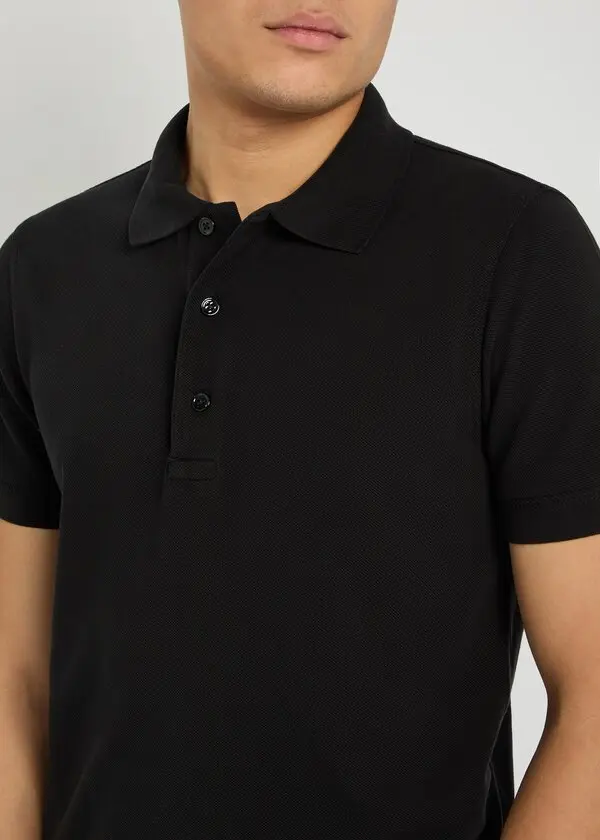 TOM FORD Logo-embroidered Piqué Polo Shirt - Black