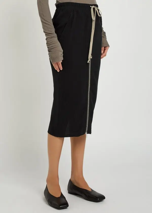 Rick Owens Silk-georgette Midi Skirt