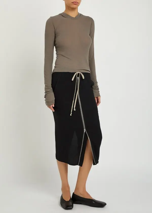 Rick Owens Silk-georgette Midi Skirt