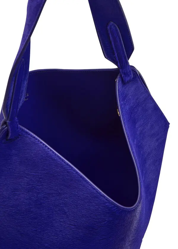 Khaite Lotus Mini Suede Tote Bag - Dark Purple