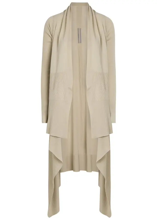 Rick Owens Asymmetric Wool Cardigan - Sand