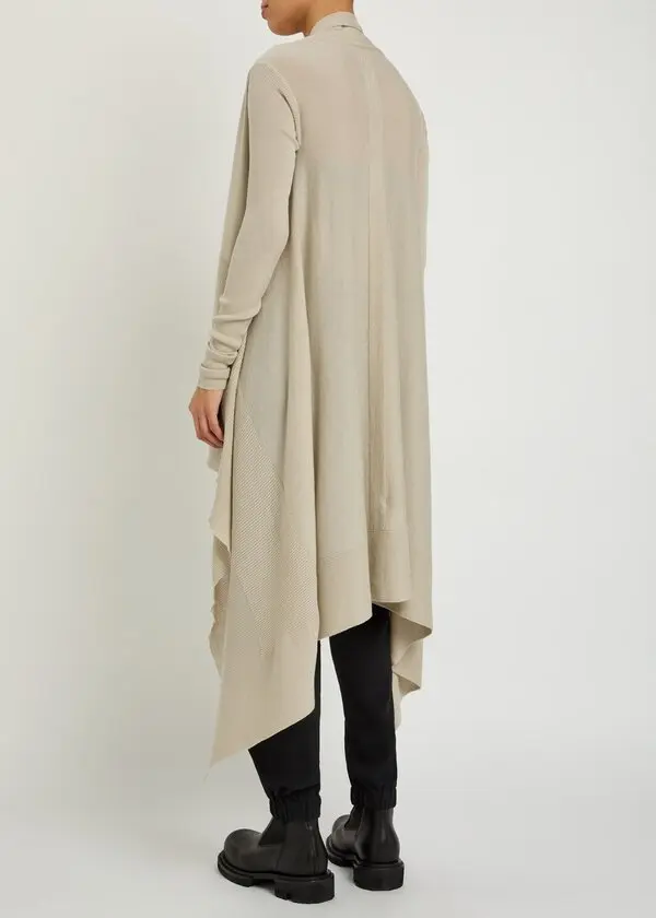 Rick Owens Asymmetric Wool Cardigan - Sand
