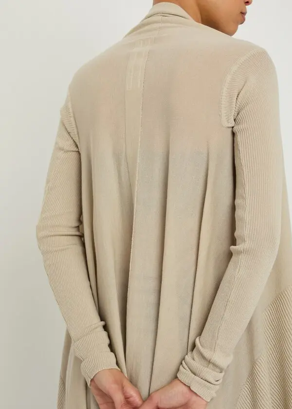 Rick Owens Asymmetric Wool Cardigan - Sand