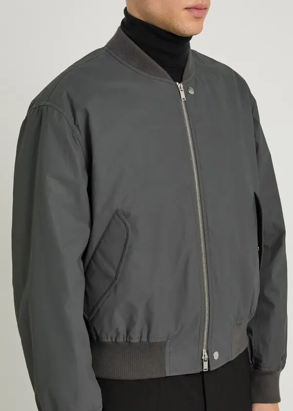 JIL SANDER Padded Cotton-poplin Bomber Jacket