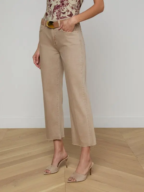L'Agence Wanda Cropped Wide-leg Jean - Biscuit