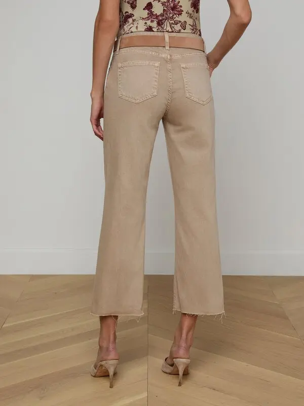 L'Agence Wanda Cropped Wide-leg Jean - Biscuit