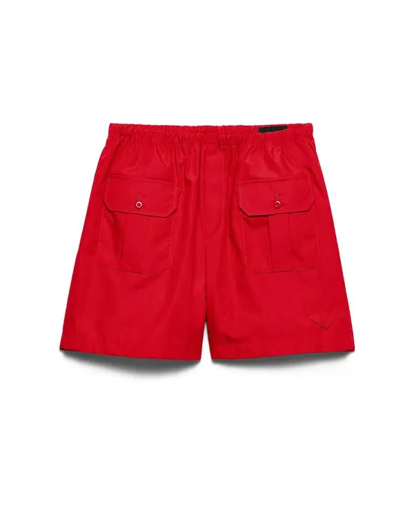 Prada Cotton Poplin Bermudas - Red