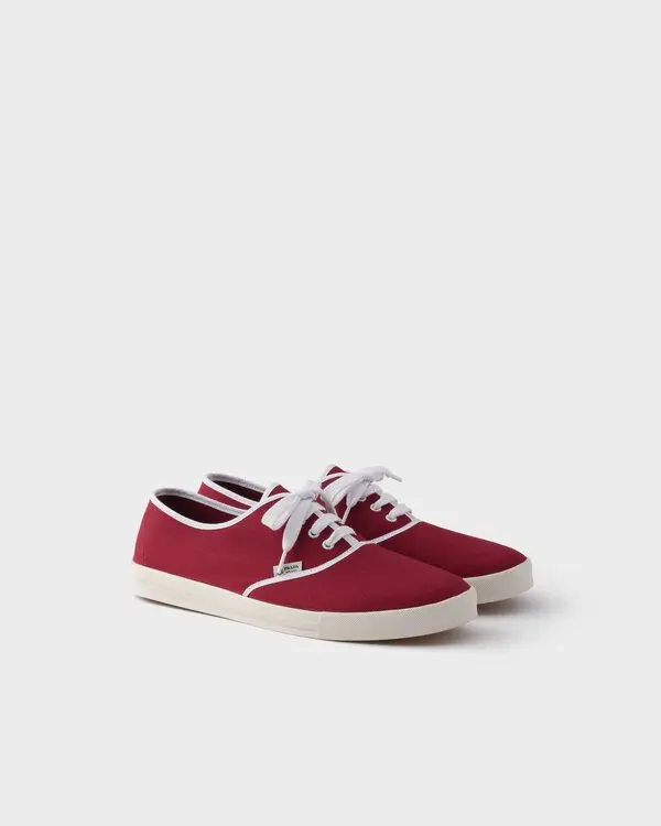 Prada Drill Fabric Sneakers - Burgundy