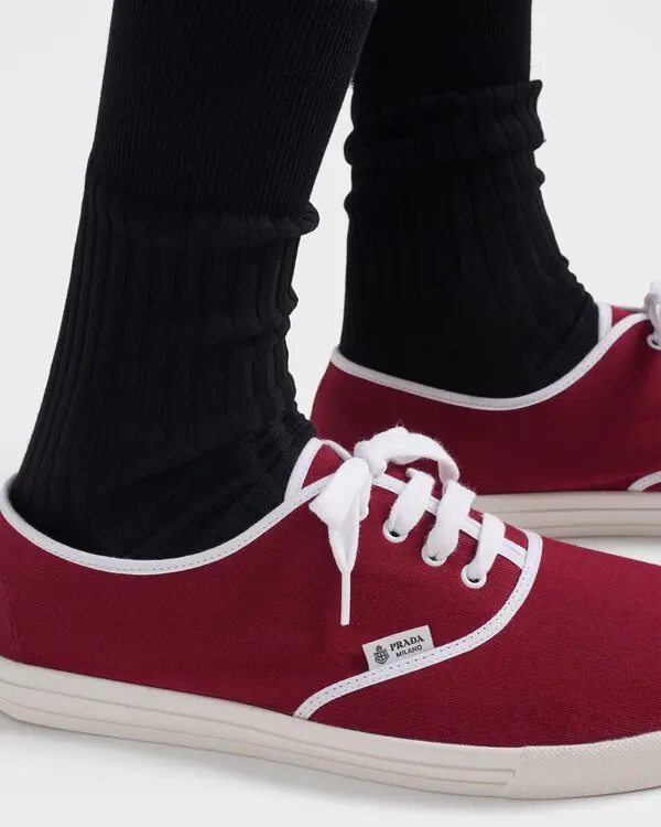 Prada Drill Fabric Sneakers - Burgundy