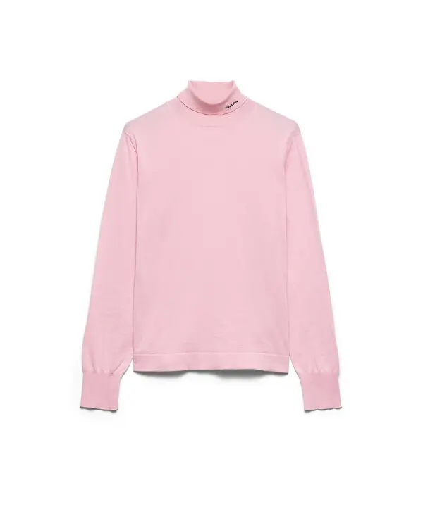 Prada Cotton Turtleneck Sweater - Pink