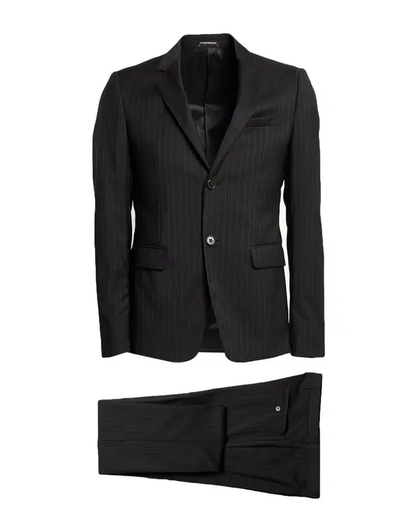Emporio Armani David Line Suit Size Virgin Wool - Black