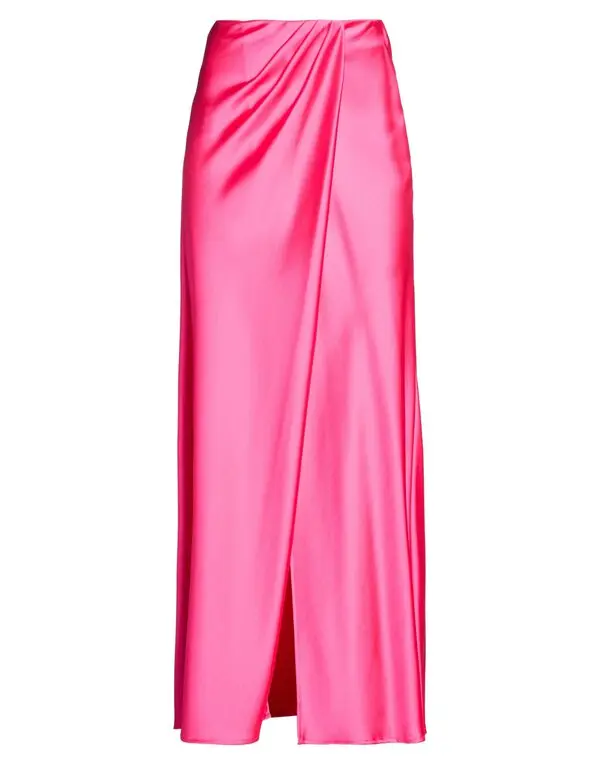 Pinko Polyester Satin Maxi Skirt - Fuchsia