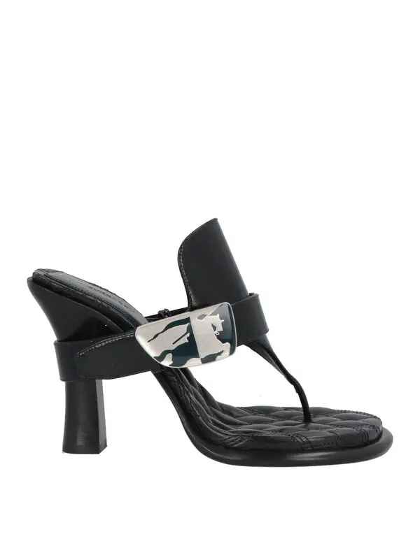 Burberry Leather Thong Sandals - Black