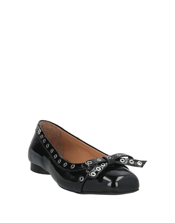 GANNI Ballet Flats In Synthetic Material - Black