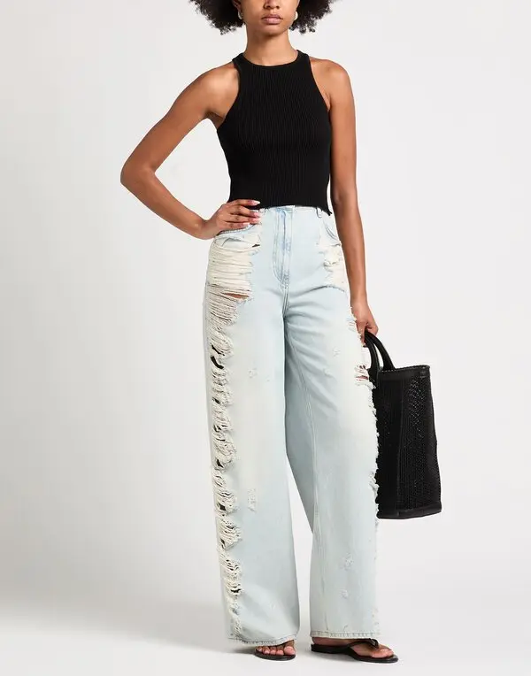 ALYSI Ribbed-knit Crewneck Sleeveless Top