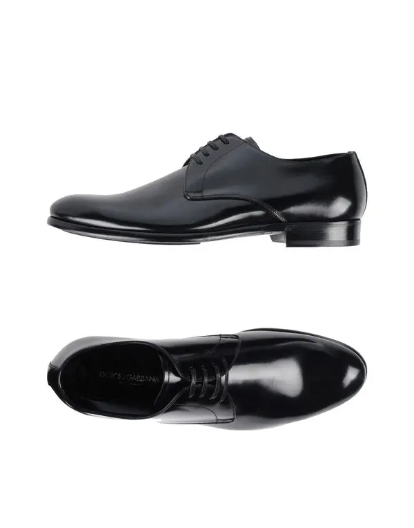 Dolce & Gabbana Lace-up Calfskin Oxford Shoes - Black