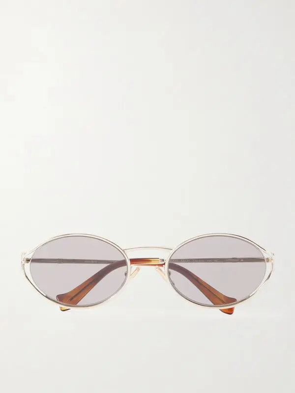 Miu Miu Oval-frame Sunglasses - Gold