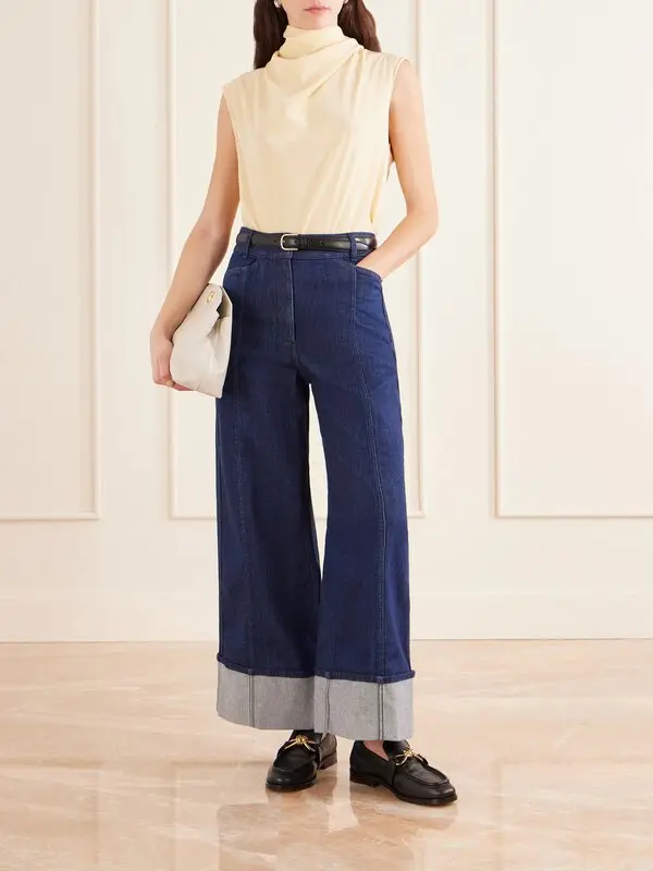 Another Tomorrow Organic High-rise Wide-leg Jeans