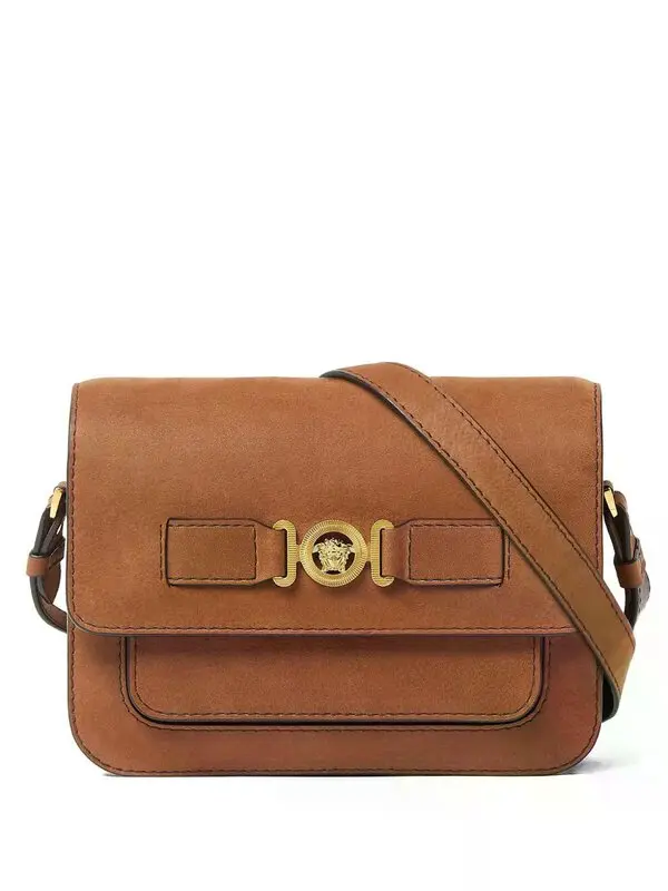 Versace Medusa Biggie Leather Shoulder Bag - Brown