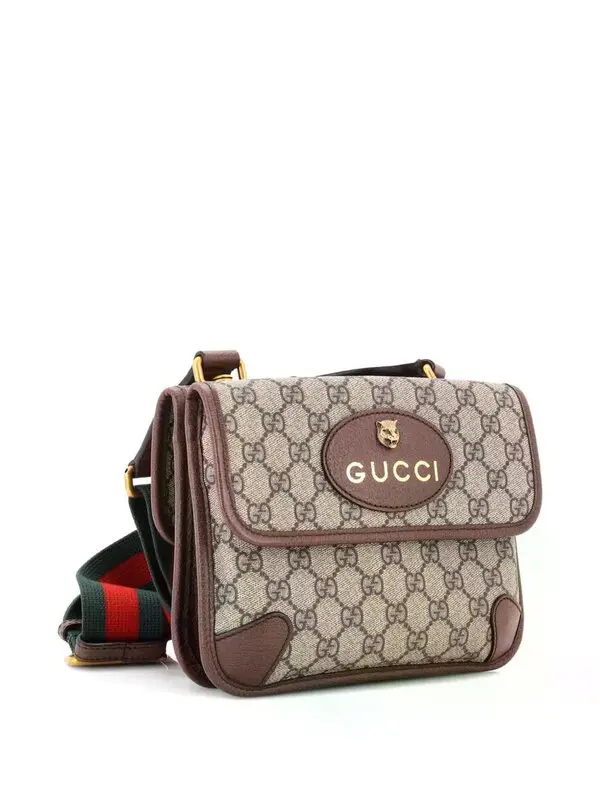Gucci Neo Vintage Flap Messenger Gg Coated Canvas Small - Brown